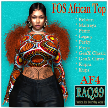Second Life Marketplace - [R39] FOS African Top-AF4